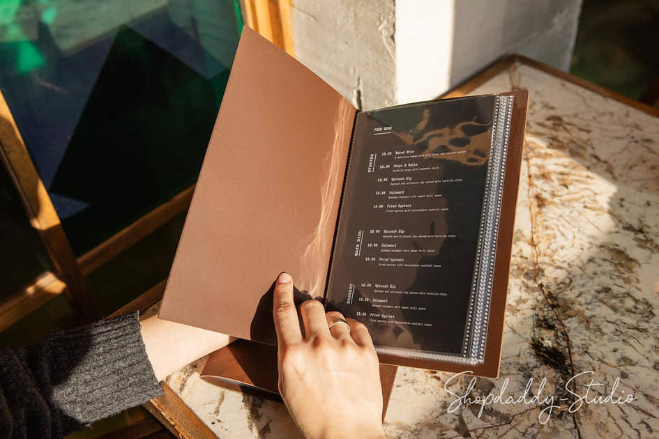Recycled Leather Menu Covers | Shopdaddy-Studio