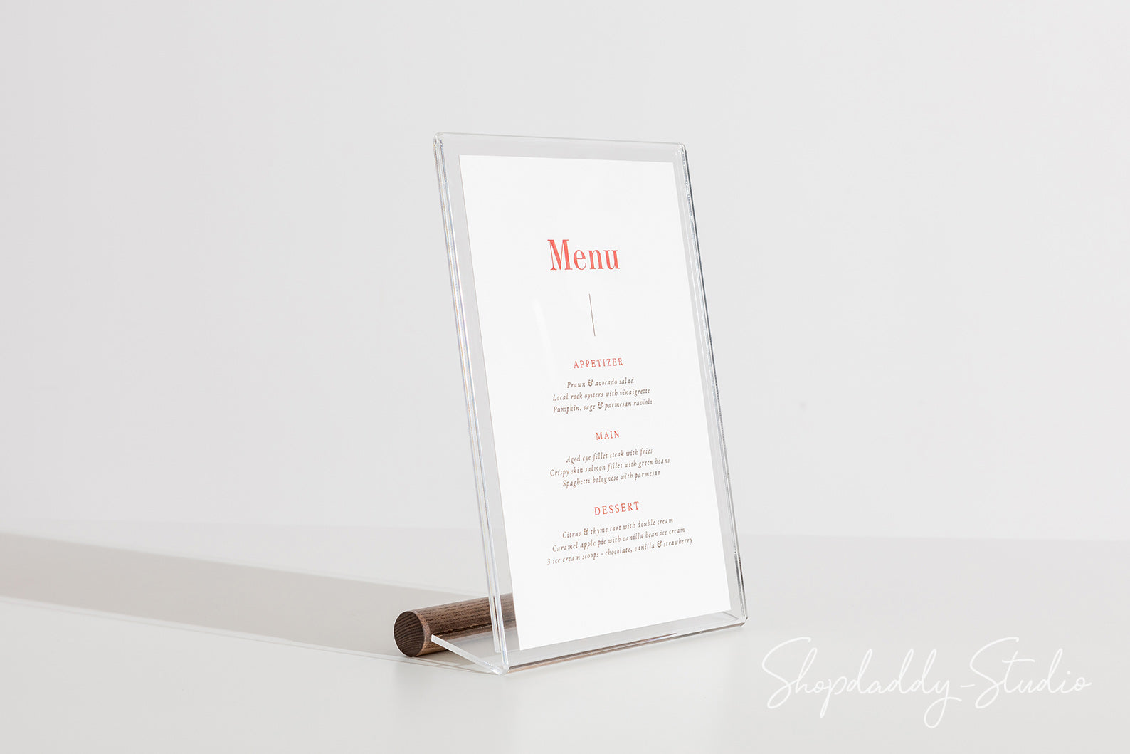 Acrylic Table Menu Holder with Walnut Ashwood Stand – Shopdaddy-Studio