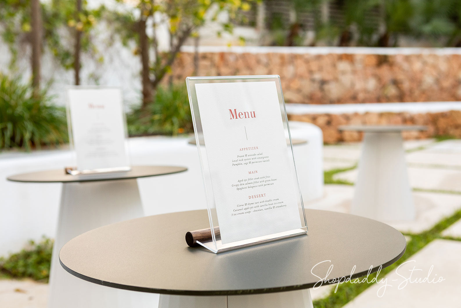 Acrylic Table Menu Holder with Walnut Ashwood Stand – Shopdaddy-Studio
