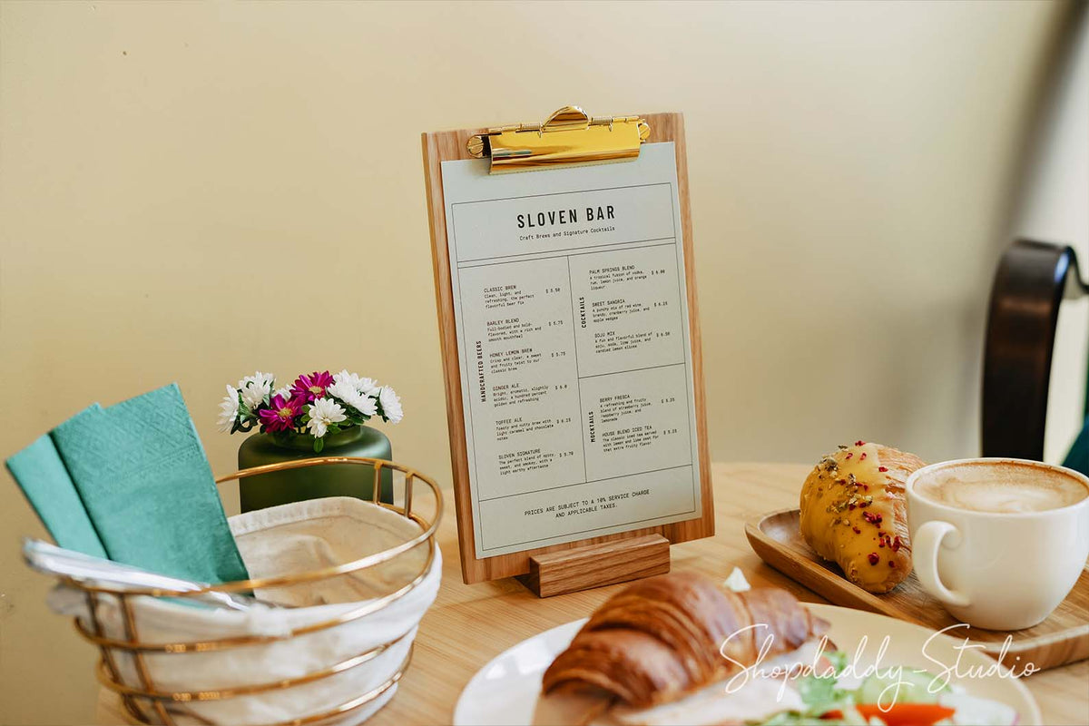 Ashwood Lacquer Angled Table Stand With Golden Clip – Shopdaddy-Studio