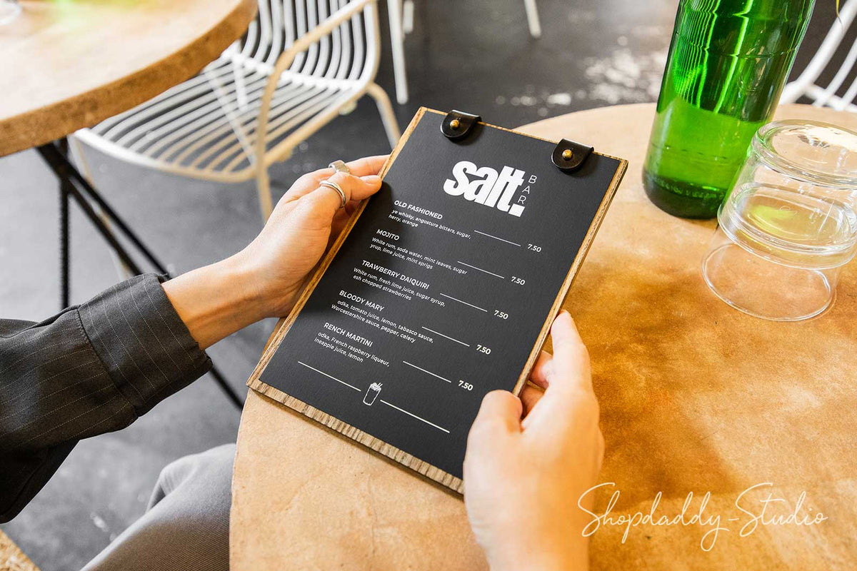 Ashwood Walnut Menu Holder with Two Leather Clasps – Shopdaddy-Studio