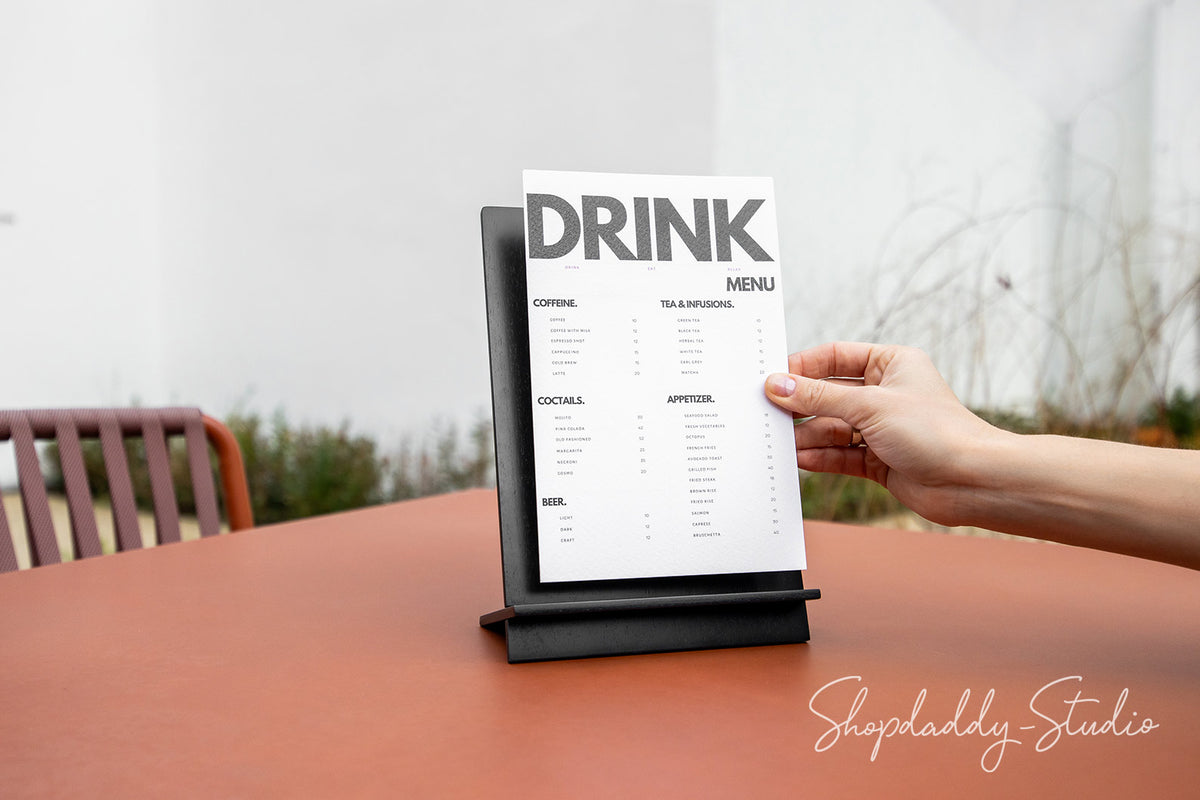 Black Plywood Angled Table Tent – Shopdaddy-Studio