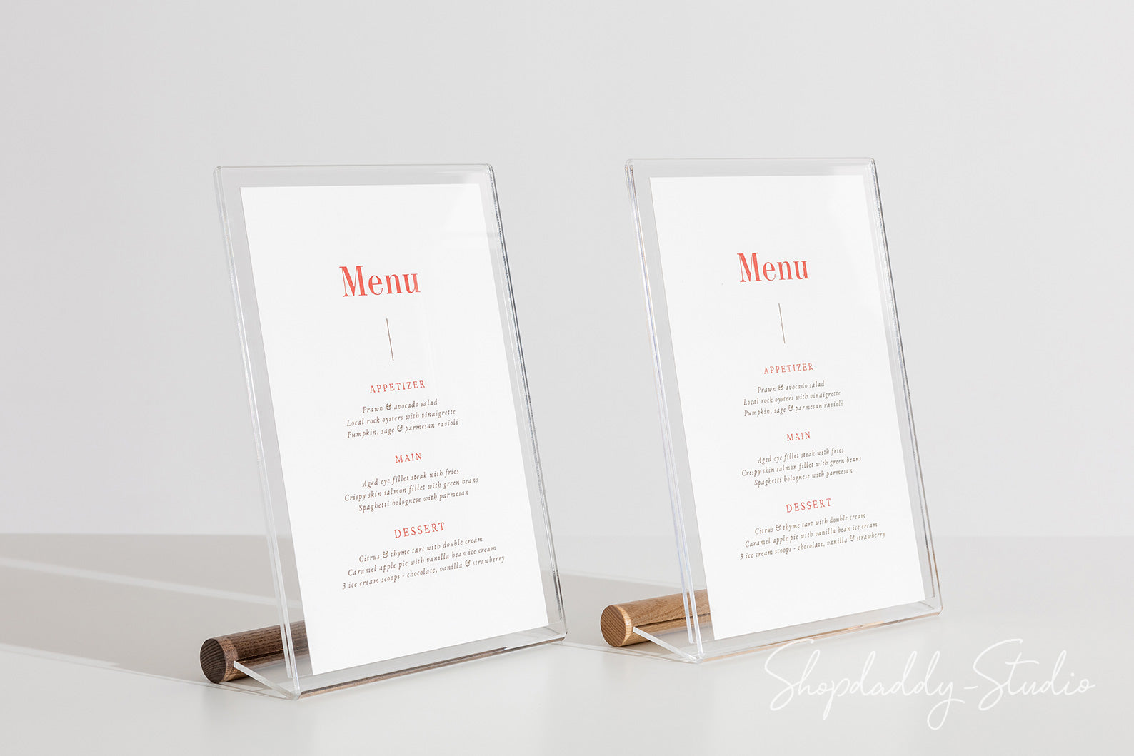 Acrylic Table Menu Holder with Walnut Ashwood Stand – Shopdaddy-Studio