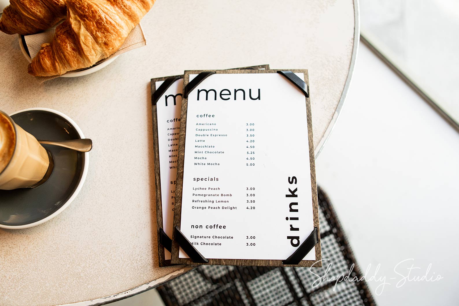 Walnut Menu Holder with Leather Corners – Shopdaddy-Studio