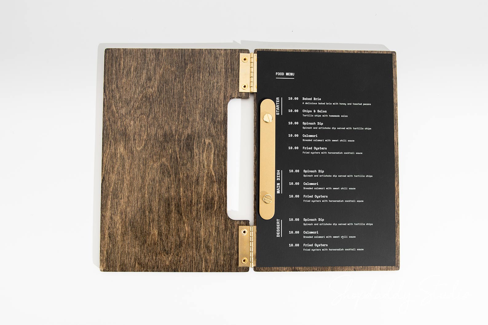 Walnut Wooden Album / Menu Holder with Brass Plank – Shopdaddy-Studio