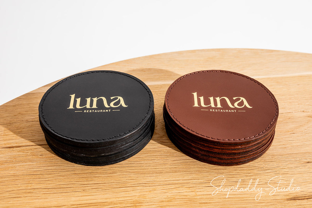Double Leather Coasters with Stitching (5 pcs) – Shopdaddy-Studio