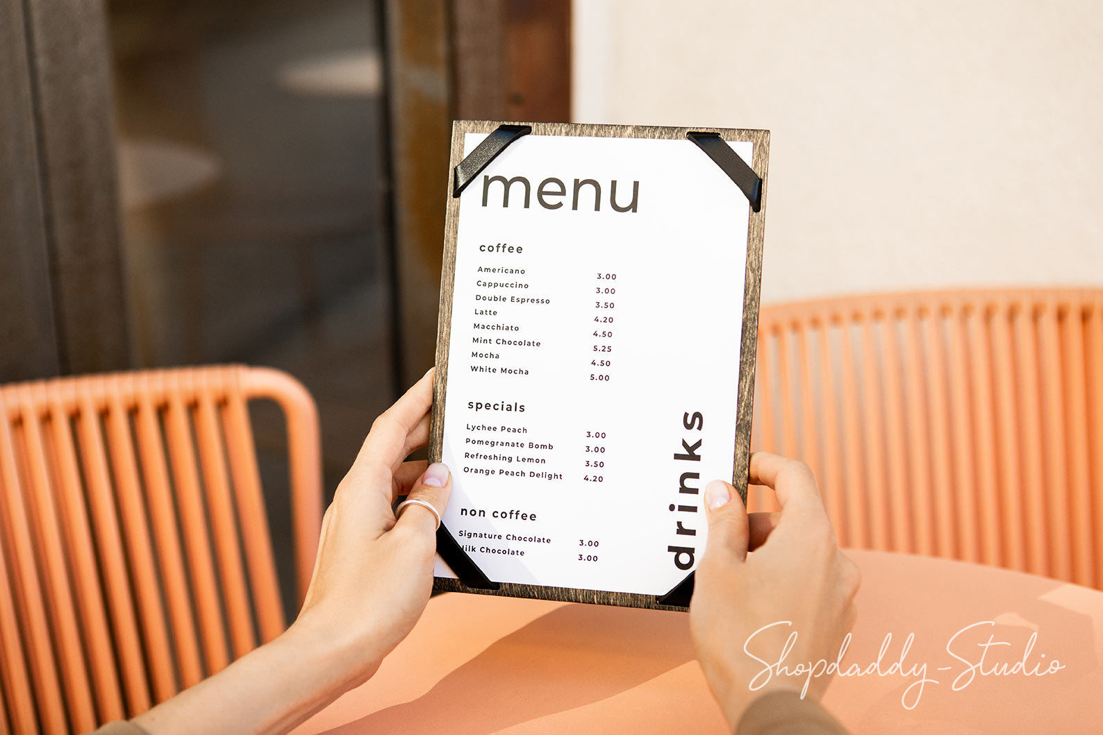 Walnut Menu Holder with Leather Corners – Shopdaddy-Studio
