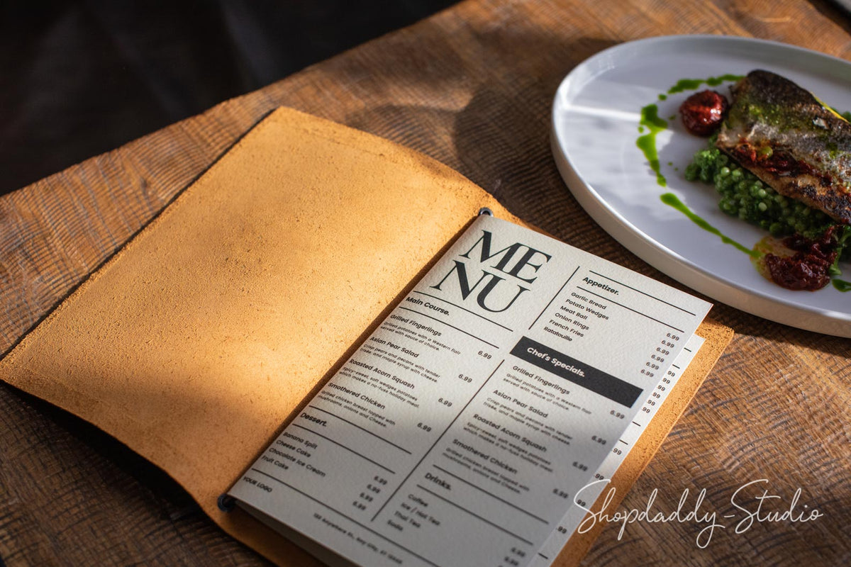 Rusty Leather Menu Cover with Lace – Shopdaddy-Studio