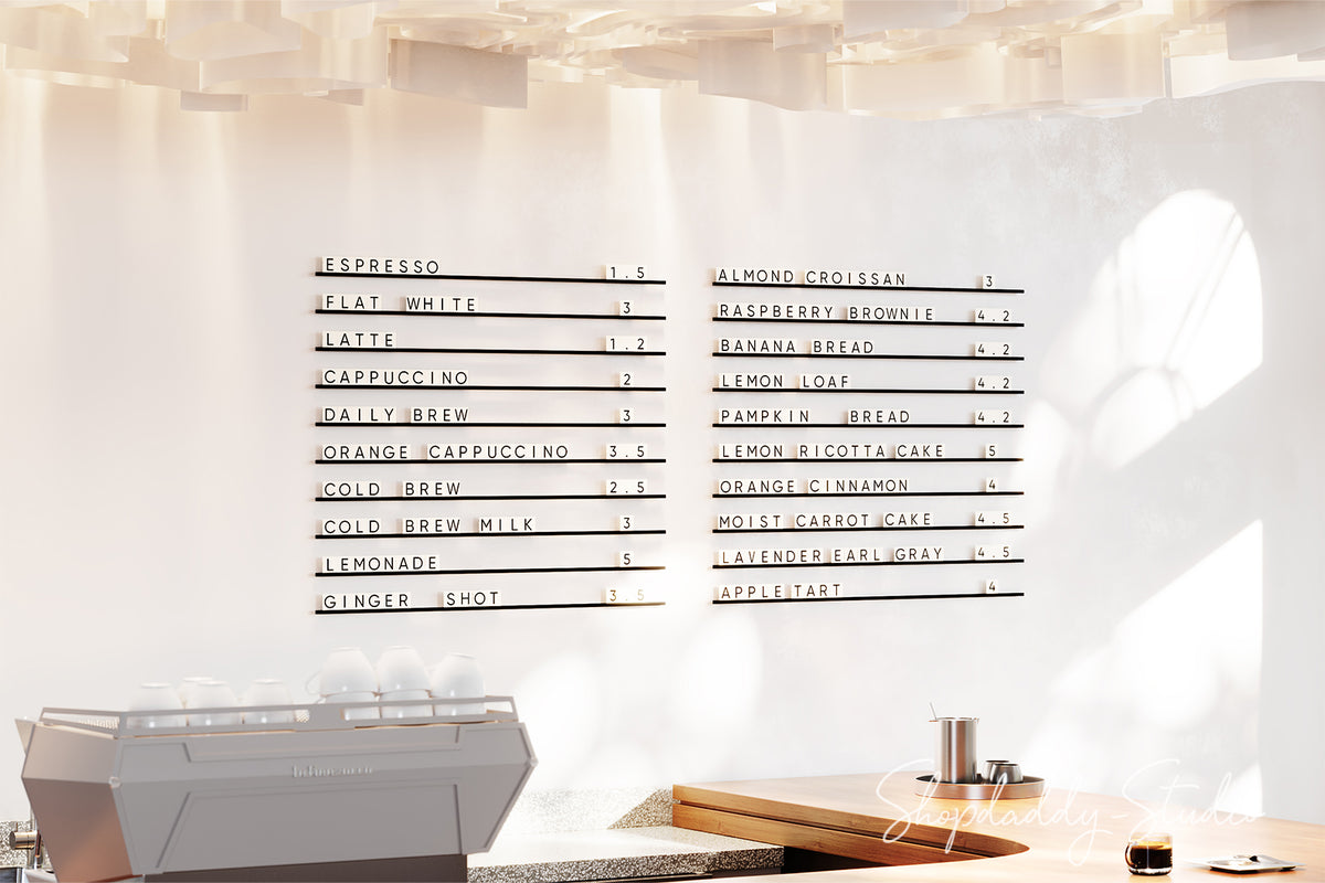 Metal Wall Menu Letter Board with PVC Letters – Shopdaddy-Studio