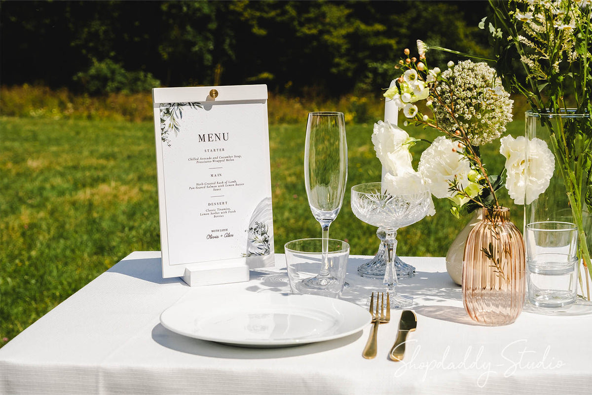 Plywood White Angled Wooden Table Stand With Brass Screw For Wedding ...