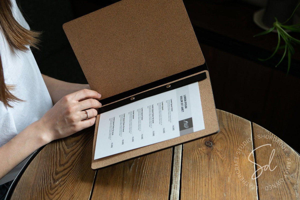 Black Restaurant Menu Cover with Cork – Shopdaddy-Studio
