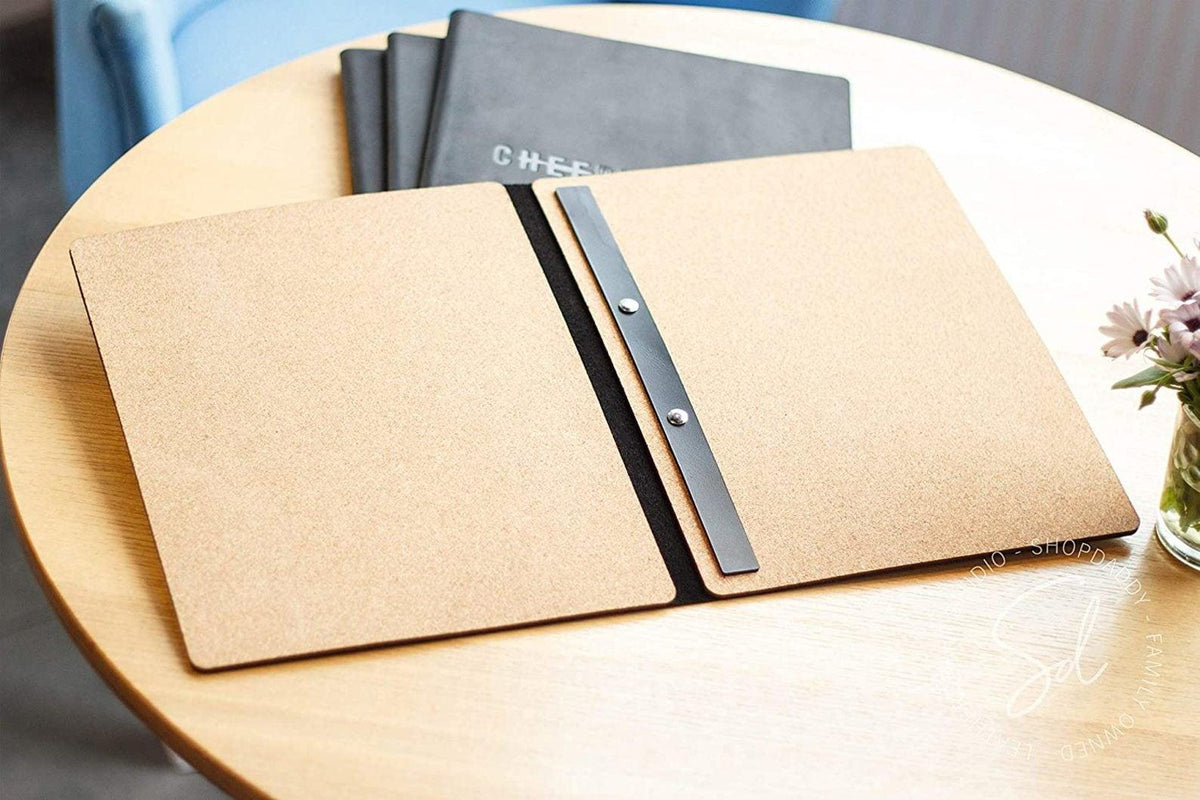Custom Leather Menu with Cork – Shopdaddy-Studio
