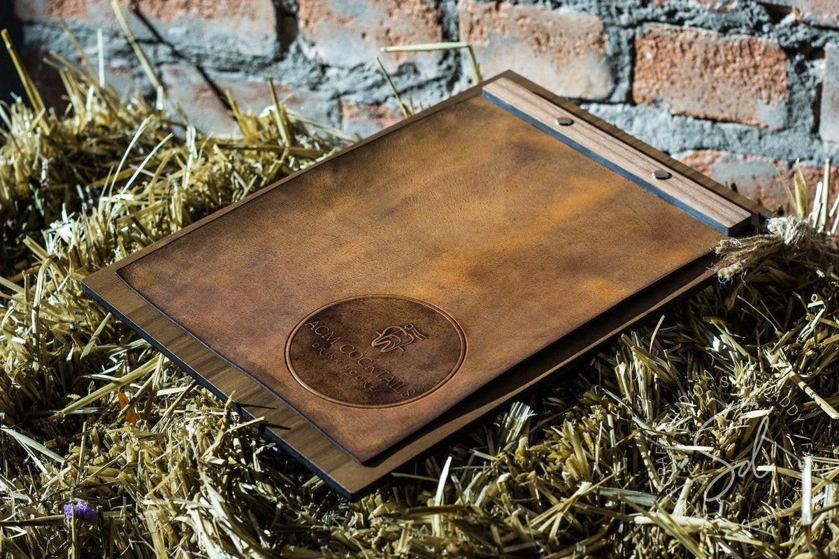 Walnut Menu Board Leather Cover & Rope – Shopdaddy-Studio